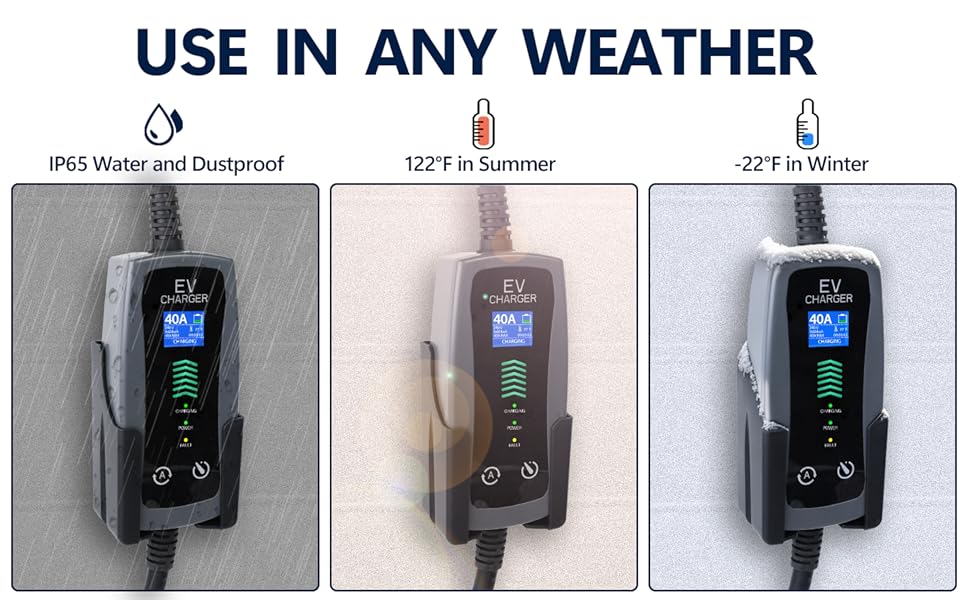 Amazon.com: Ultra Explorer Level 2 Portable EV Charger, 16-40 Amp, 240V, 25ft Cable, Faster ...