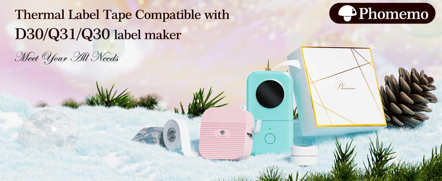 Amazon.com : Phomemo Transparent Thermal Label Tape Adhesive Label for ...