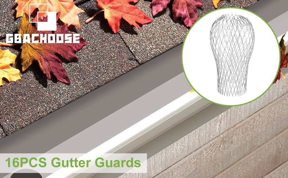 GBACHOOSE 16PCS Gutter Downspout Guards 3 in Downspout Filter ...