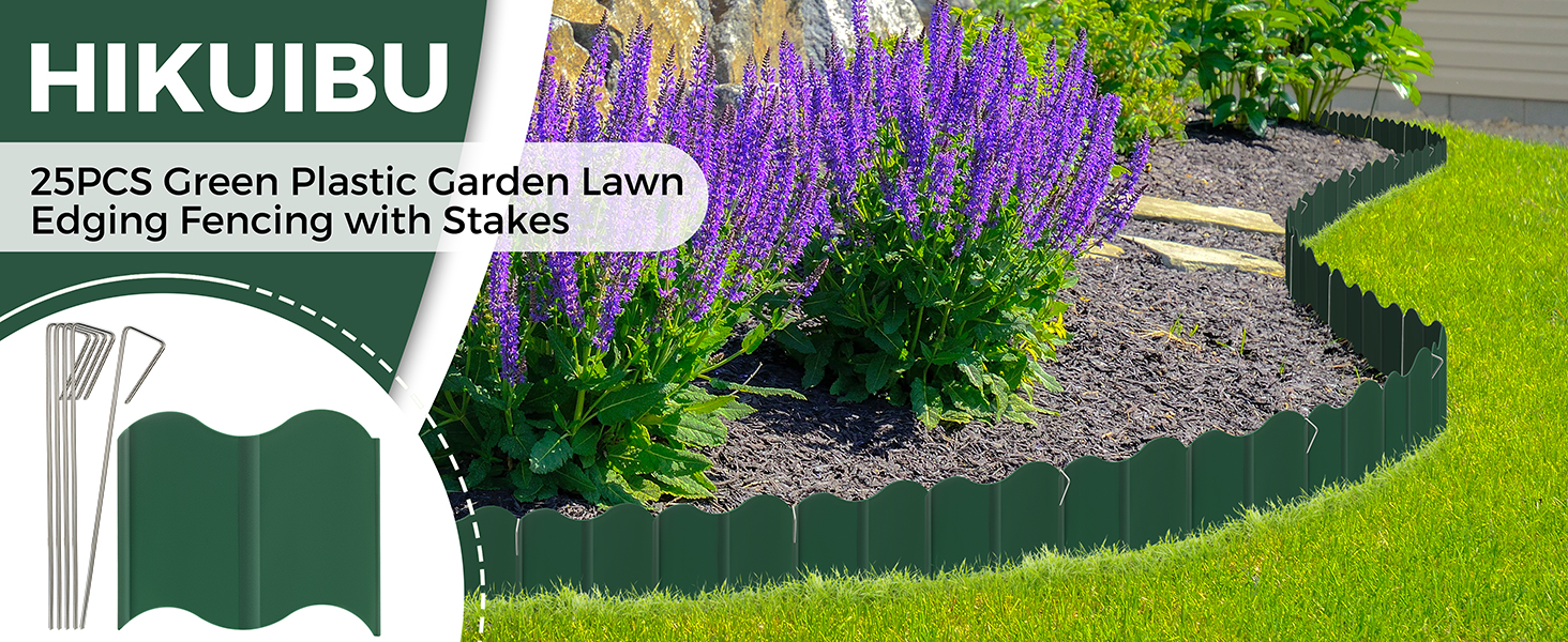 Amazon.com : HIKUIBU Garden Edging Border, 25PCS Plastic Landscape Edging Border No Dig, Garden ...