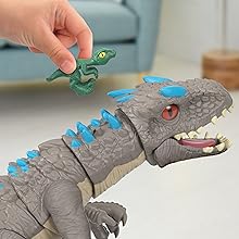 Imaginext- Dinosauro Indominus Rex, Morde e Si Muove, Giocattolo per Bambini 3+Anni, GMR16 ...