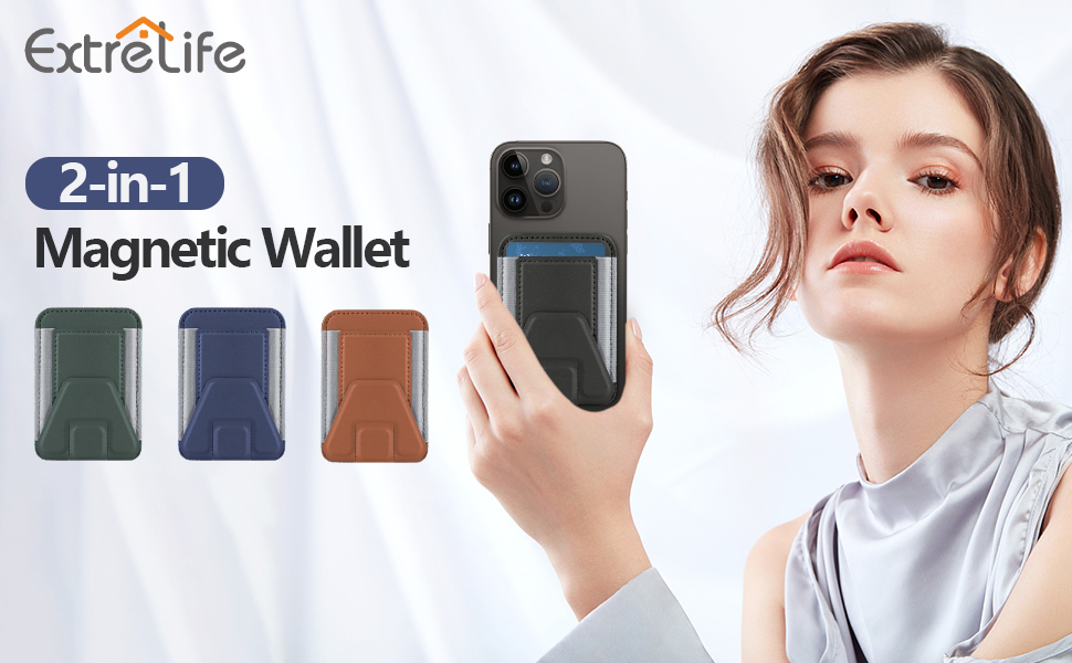 Amazon.com: ExtreLife Magnetic Wallet Card Holder Compatible with MagSafe Wallet Stand for ...