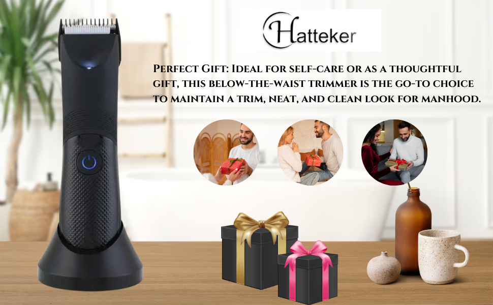 Hatteker Rfc-8106 Men's Water Proof Cordless Battery Powered Grooming Trimmer, Manscaping Body ...