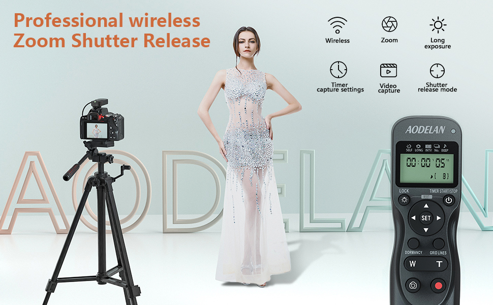 Amazon.com : Aodelan Camera Wireless Shutter Release with Zoom, Wired Timer Remote Control for ...