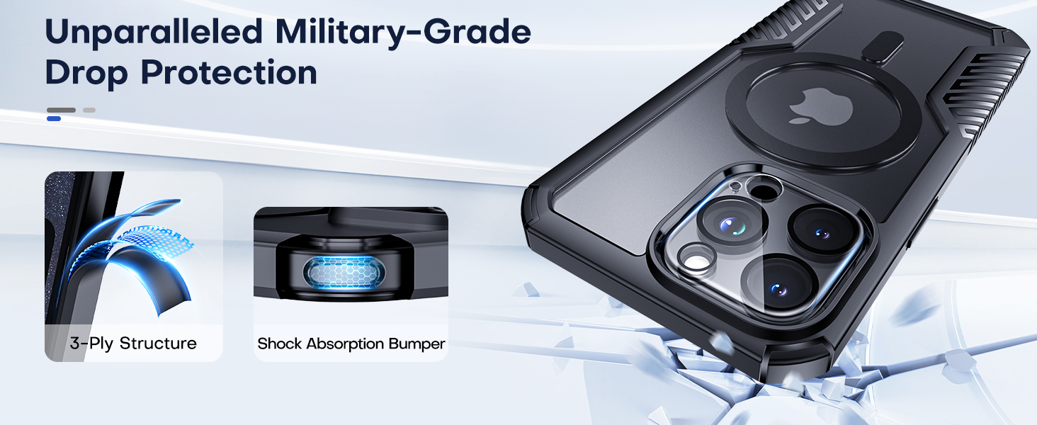 Amazon.com: MOBOSI for iPhone 15 Pro Max Case with Screen & Camera Lens Protector, Compatible ...