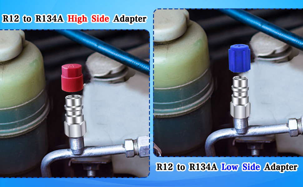 Amazon.com: R12 to R134a Conversion Kit, 1Pair R12 to R134a Convert Adapters, R12 to R134A AC ...