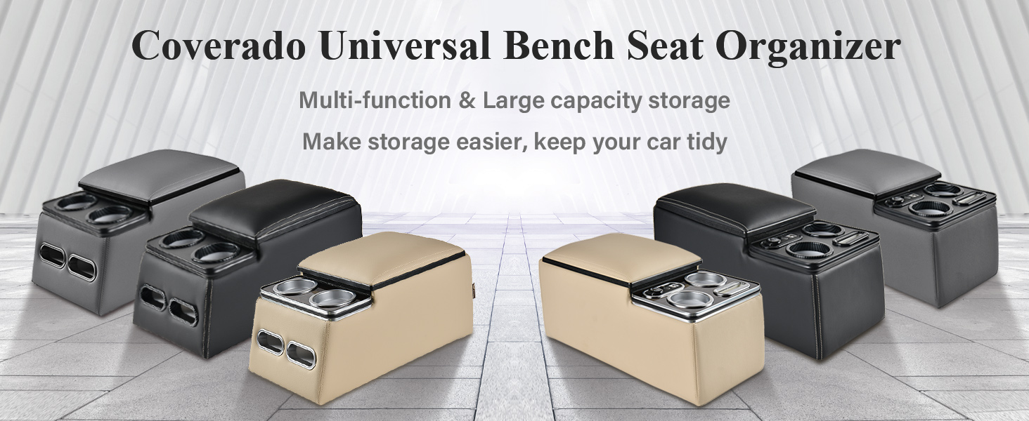 Amazon.com: Coverado Car Center Console, Universal Rear Bench Seat Consoles, Truck Seat ...
