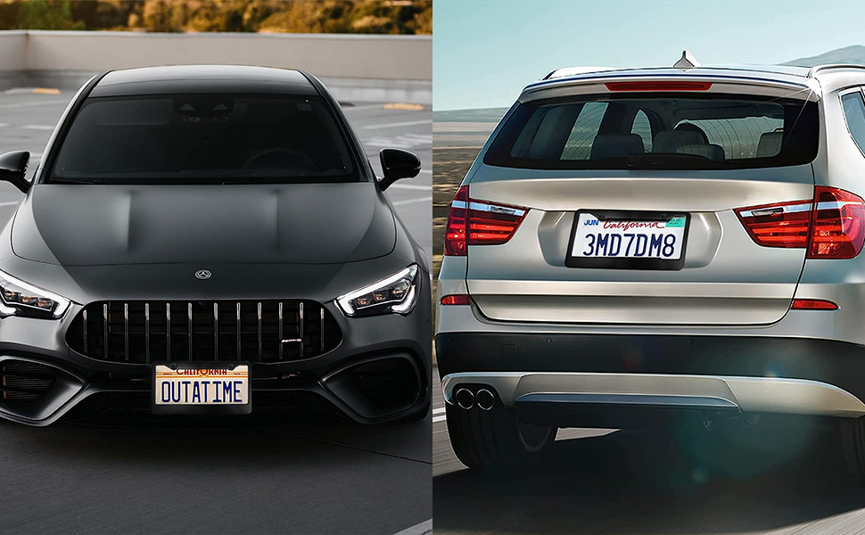 Amazon.com: Black 2 Pack License Plate Frame for Car Metal Aluminum Rust-Proof License Plate ...