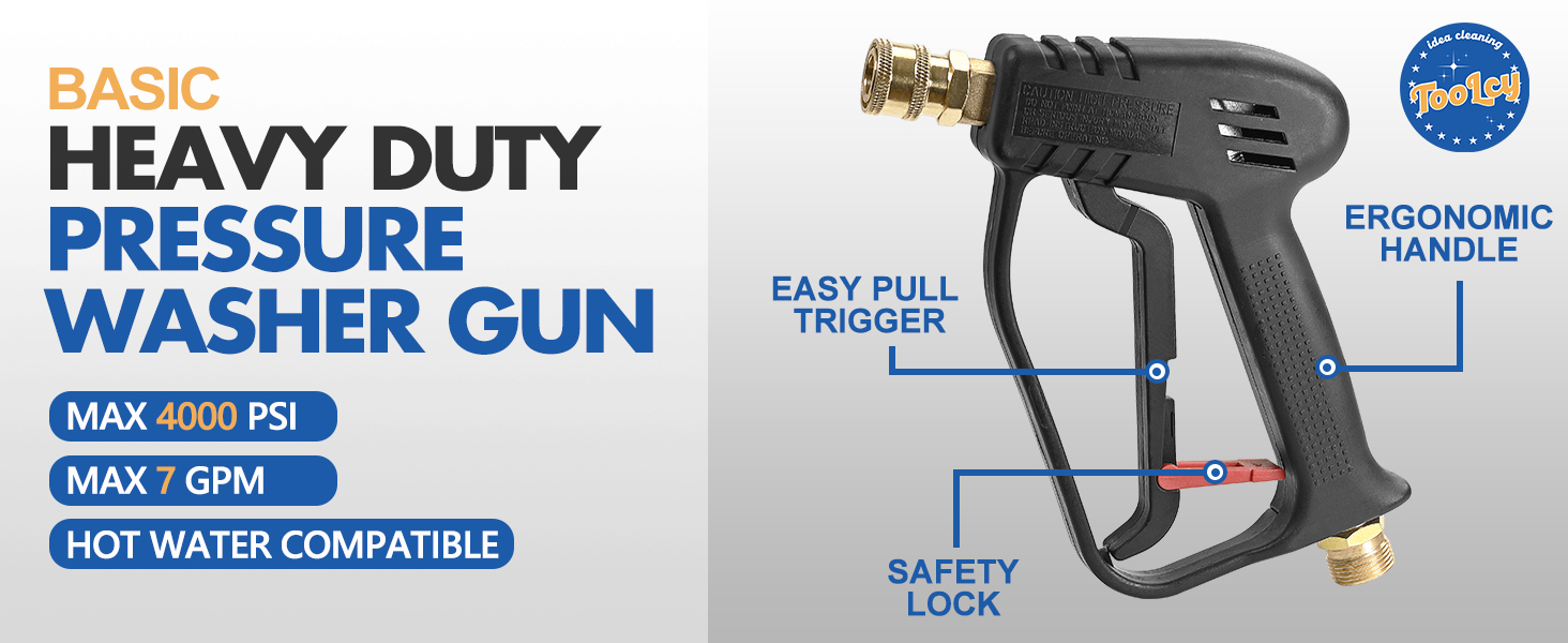 Amazon.com : TOOLCY Short Pressure Washer Gun with M22-14mm Inlet ...
