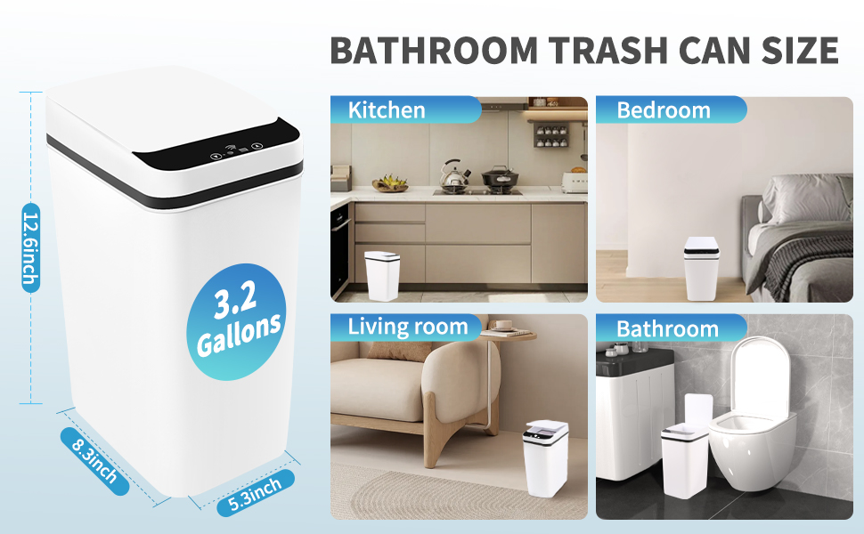 Amazon.com: 2 Pack Automatic Trash Can with Lid & 40Pcs Trash Bags - 3. ...