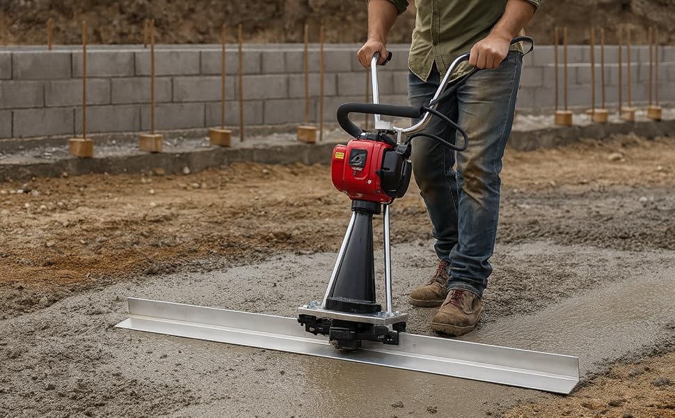 IND FIRST CHOICE Screed Vibrator | GX35 4-Stroke Engine | 2 Meter Aluminium Blade | Concrete ...