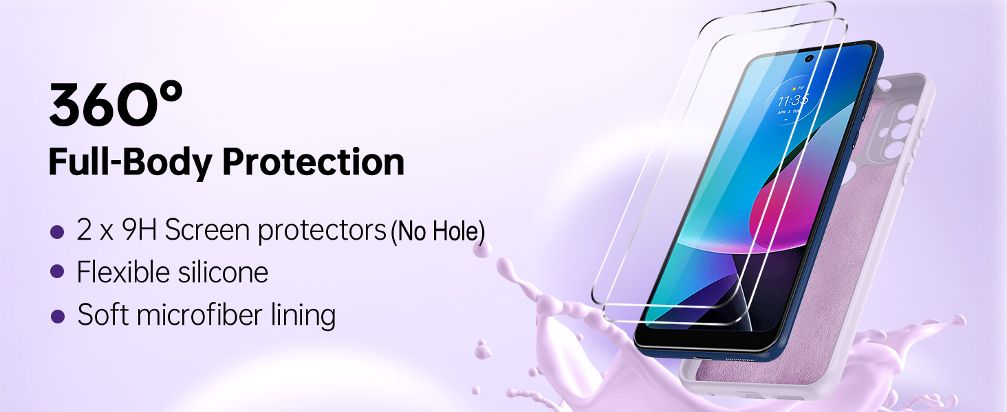 Amazon.com: LeYi Motorola G Play Case, Motorola G Play 2023 Case with [2 Pack] Tempered Glass ...