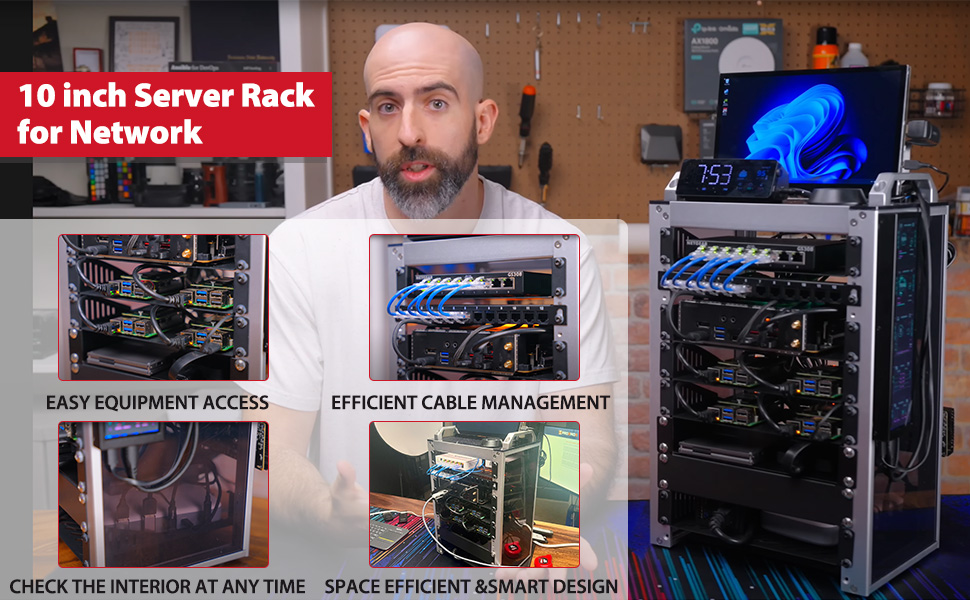 Amazon.com: GeeekPi 8U Server Cabinet, 10 inch Server Rack for Network ...