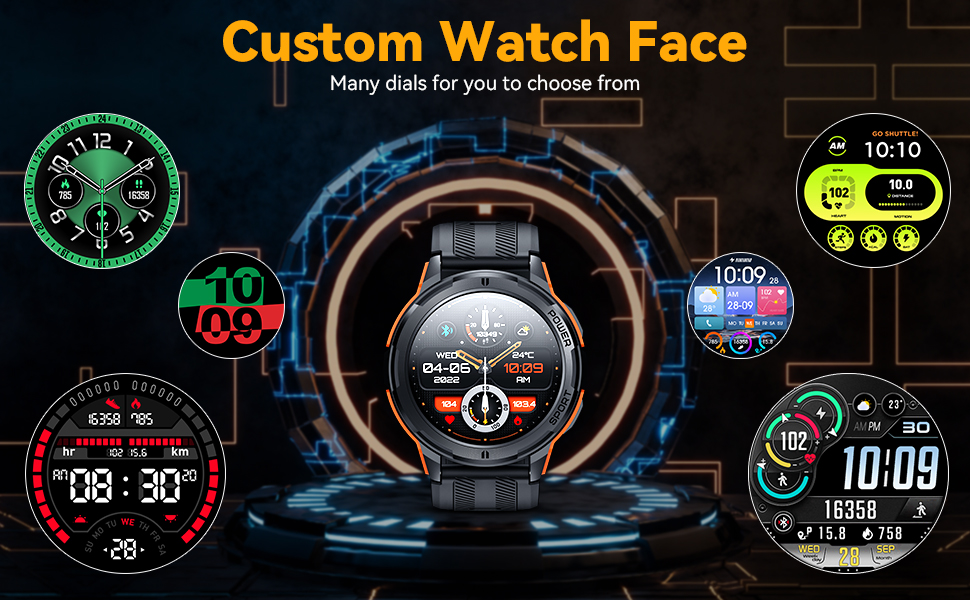 OUKITEL BT10 Montre Connectée Homme avec Appels Bluetooth,1,43" AMOLED Batterie 410mAh, Montre ...