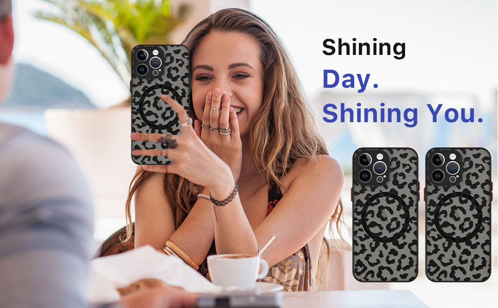 Amazon.com: AIGOMARA for iPhone 13 Pro Case [Compatible with MagSafe] Black Leopard Pattern ...