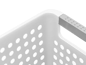 Amazon.com - Soddeph 4 Pack Slim Plastic Storage Basket with Handles ...