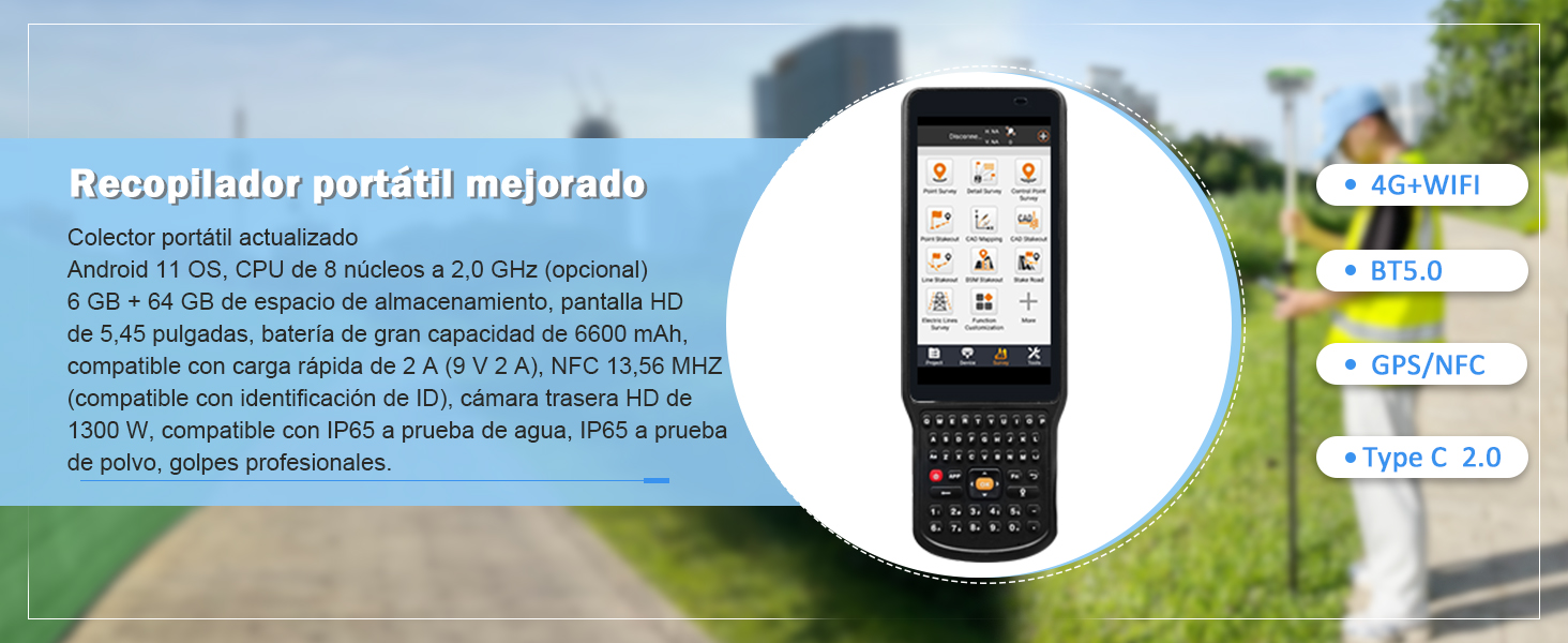 SMAJAYU GPS RTK Equipo DE TOPOGRAFÍA Incluye Receptor RTK, Base y móvil, Topografía estática ...