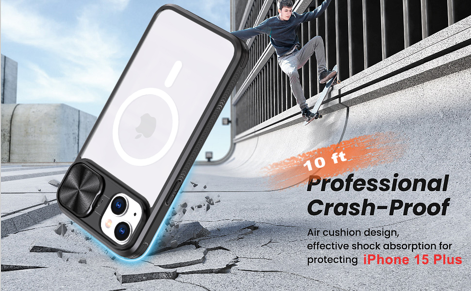 Amazon.com: WATEFULL Compatible with iPhone 15 Plus Clear MagSafe Case with Slide Camera Cover ...