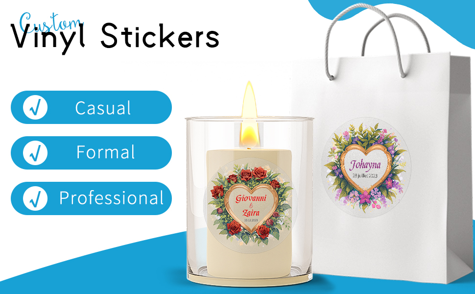 Custom Transparent Stickers, Personalized Sticker Labels for Businesses Logo & Name Make Your ...