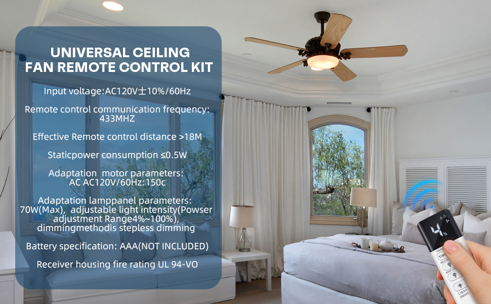Amazon.com: Universal Ceiling Fan Remote Control Kit, 3-Speed Display ...