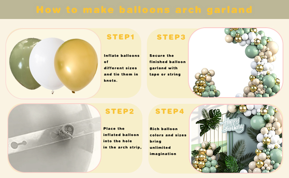 Amazon.com: Sage Green and White Balloon Garland Kit,Sage Green Gold White Balloon Arch with ...