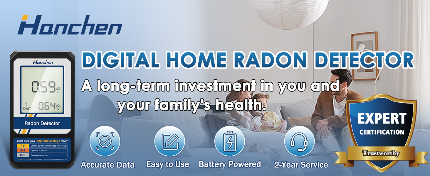 Home Radon Detector for Basement, Portable Radon Meter, Long and Short ...