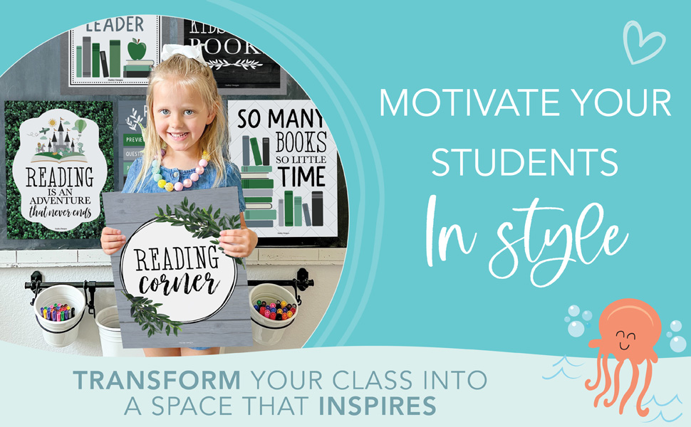 Amazon.com : Hadley Designs 6 Farmhouse Reading Posters For Classroom ...