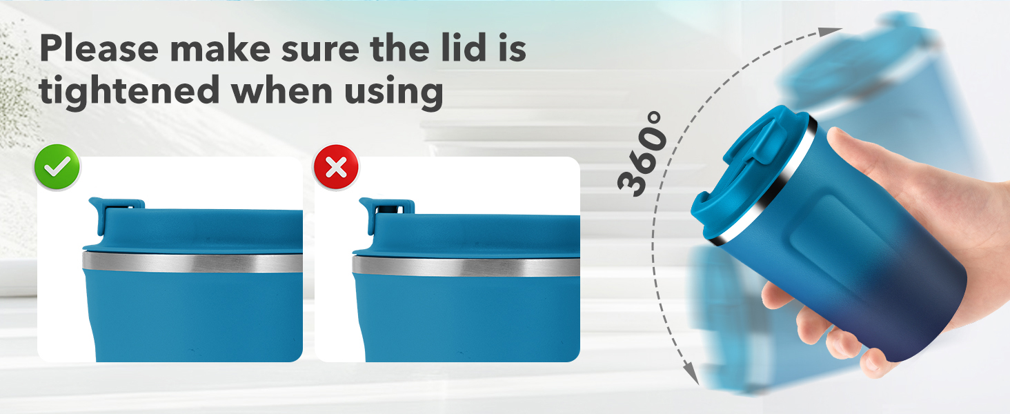 Amazon.com: Volhoply 12 oz Double Wall Insulated Vacuum Travel Coffee Mug with Flip Lid Bulk 4 ...