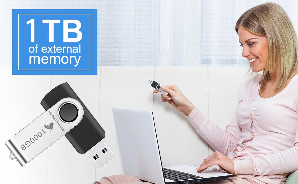Amazon.com: USB Flash Drive 1000GB, 2.0 USB Thumb Drives AmmEicooan ...