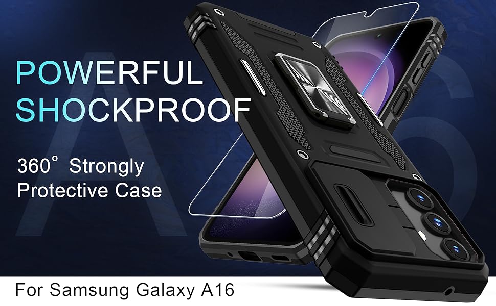 Amazon.com: DEERLAMN Case for Samsung Galaxy A16 5G with Slide Camera Cover+Screen Protector (1 ...