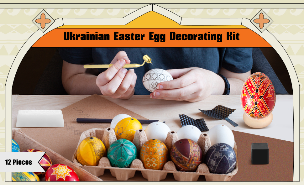 Amazon.com : Blushtier 12 Pcs Ukrainian Easter Egg Decorating Kit ...