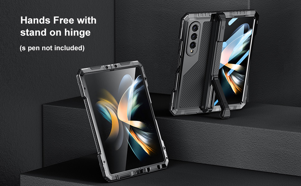 Amazon.com: Libeagle Compatible with Samsung Galaxy Z Fold 4 Case with Metal Bumper Premium ...