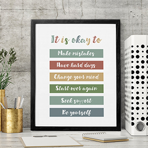 Amazon.com: Boho Classroom Decor, It Is Okay To Quotes, Playroom Decor ...