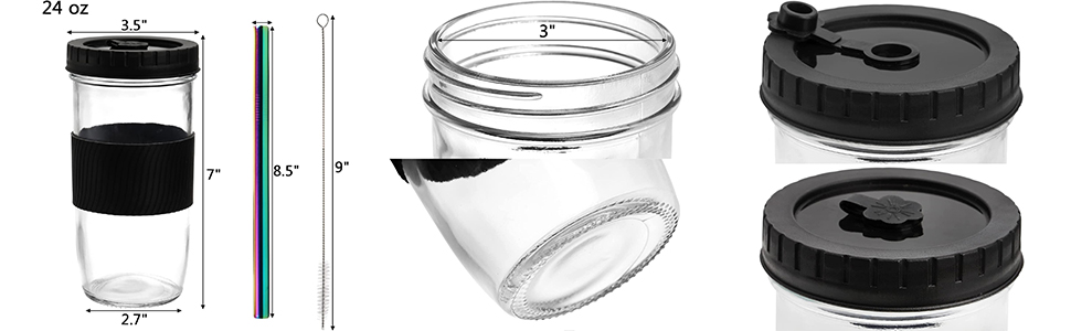 Amazon.com: Youeon 4 Pack 24 Oz Reusable Boba Cups with Lids and Straw, Iced Coffee & Smoothie ...