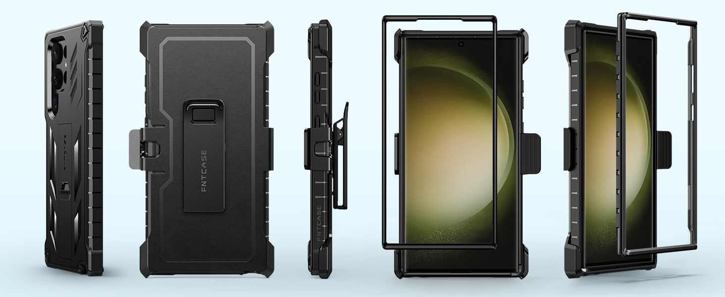 Amazon.com: FNTCASE for Samsung Galaxy S23-Ultra Case: with Belt-Clip Holster & Kickstand ...