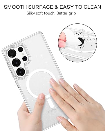 Amazon.com: BENTOBEN Magnetic for Samsung Galaxy S25 Ultra Case,Clear Sparkly Glitter Samsung ...