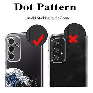 Amazon.com: Unov Case Compatible with Galaxy A15 5G Clear with Art Great Wave Embossed Pattern ...