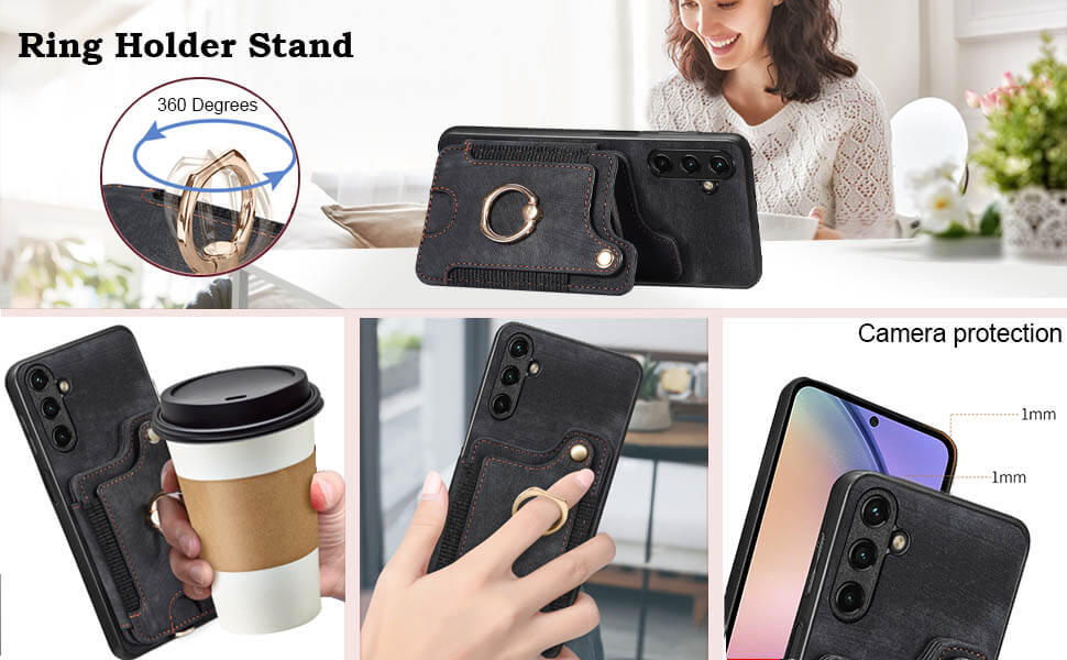 Amazon.com: A54 5G Case,Card Holder Wallet for Samsung Galaxy A54 5G Case,Ring Holder Stand,RFID ...