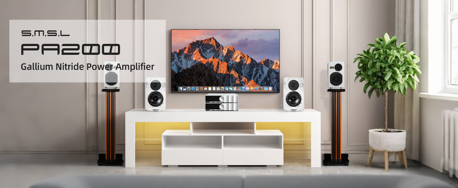 Amazon.co.jp: SMSL PA200 HIFI パワーアンプ 160W 2チャンネルステレオアンプ、ブリッジ可能400Wモノラルアンプ パッシブスピーカー用 : 家電＆カメラ