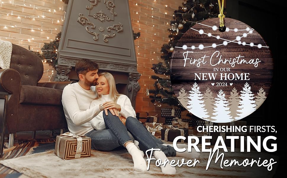 Amazon.com: First Christmas in New Home Ornament 2024, Housewarming Gifts Ceramic Ornament, New ...