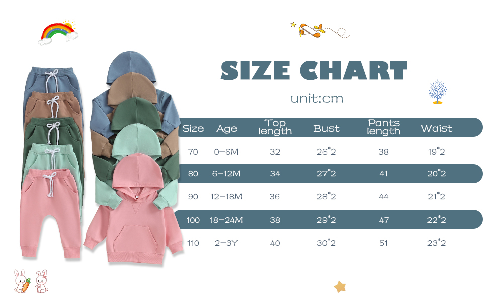 Amazon.com: Toddler Baby Boy Girl Clothes Solid Color Hoodie Sweatshirt Top and Jogger Pants Set ...