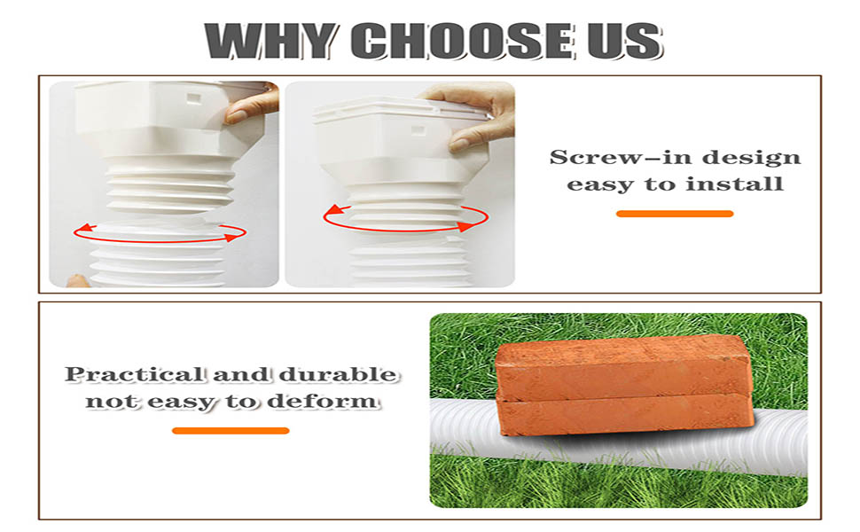 Retractable Rain Gutter Drain Downspout Extender Roof Drain Hose Drain ...