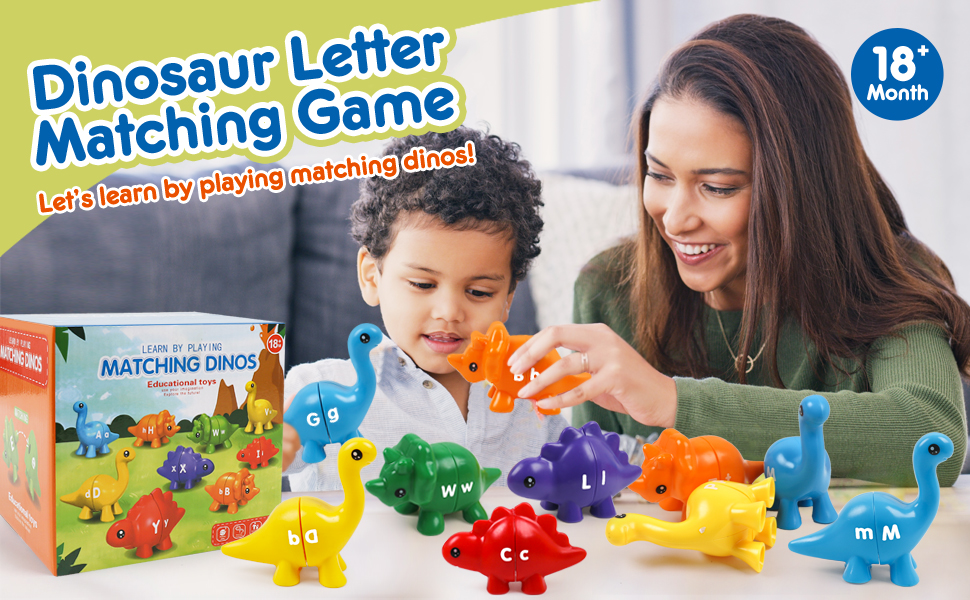 Amazon.com: GKDOMS Alphabet Dinosaurs Matching Letters Toy, 26 PCS ...