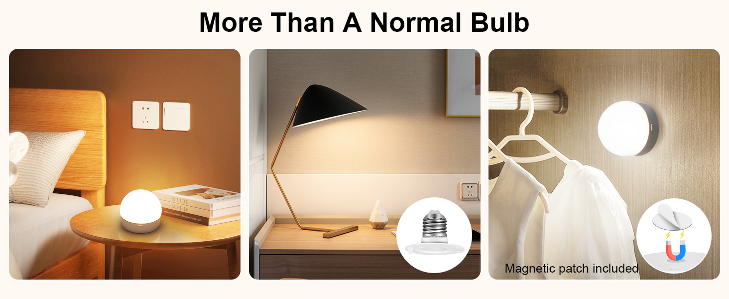 Eocean LED Rechargeable Light Bulbs, E27 Battery Operated Light Bulb ...