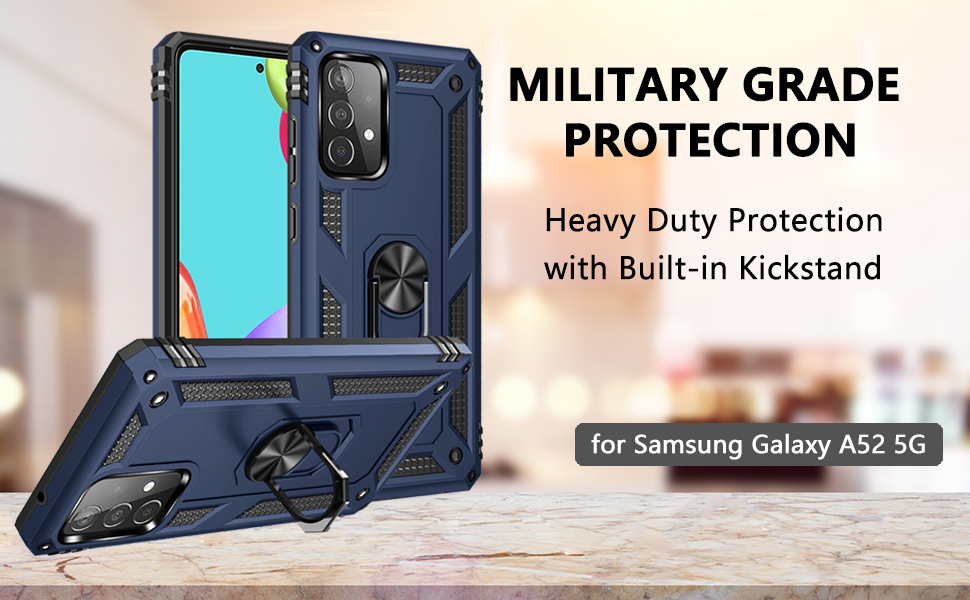 Amazon.com: Dionsibei Military Grade Drop Impact for Samsung Galaxy A52 5G Case 360 Metal ...