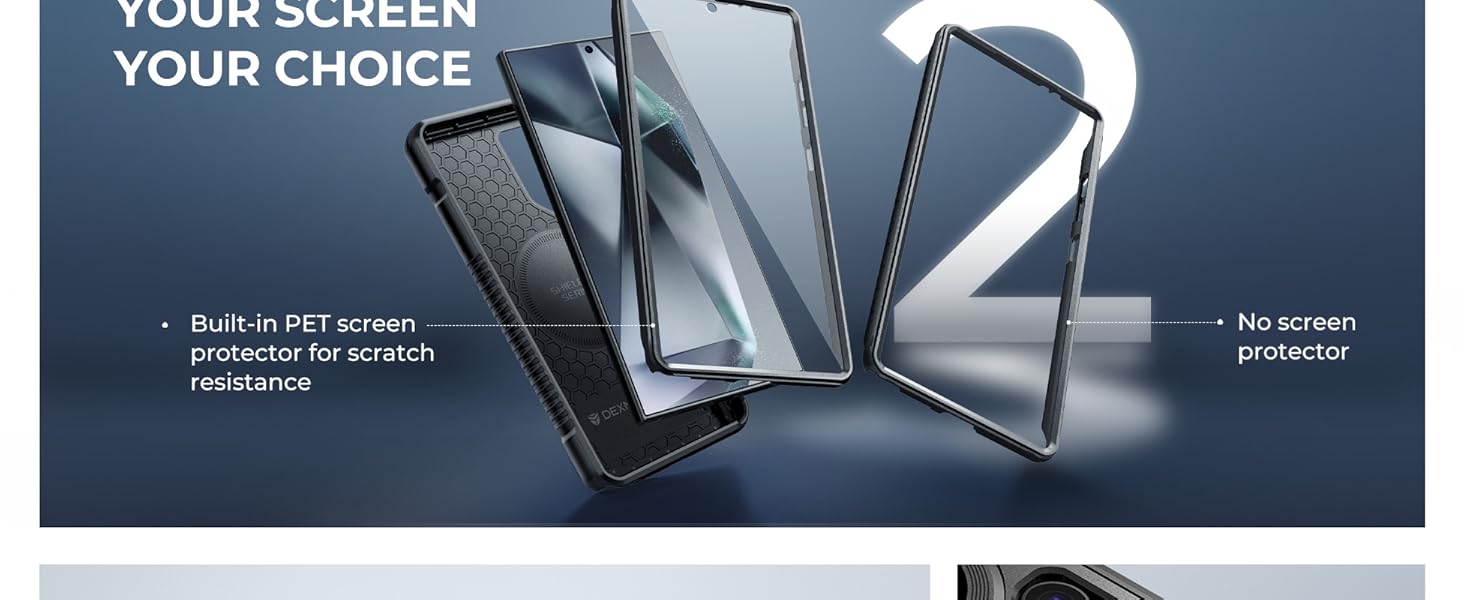 Dexnor Magnetic Case for Samsung Galaxy S24 Ultra Case with Adjustable Kickstand & 2 Front ...