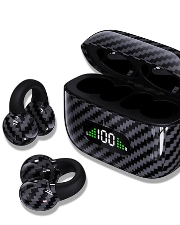 Amazon.com: Wireless Ear-Clip Bone Conduction Headphones Bluetooth 5.3 ...