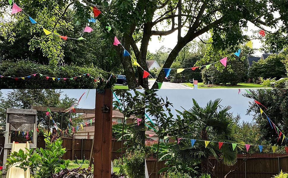 Focuses 300PCS Pennant Banner Flags, Multicolor Pennant Flags, 375Ft ...