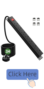 Surge Protected Extension Lead 3M, HANNELORE 7 Way Power Strip with Switch, Power Distribution ...