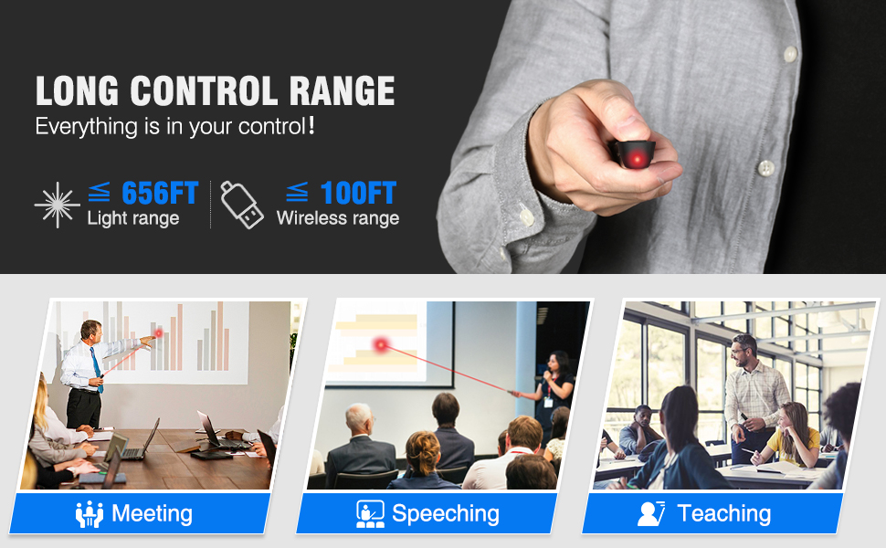 Amazon.com: Presentation Clicker with Air Mouse Control, Rechargeable ...